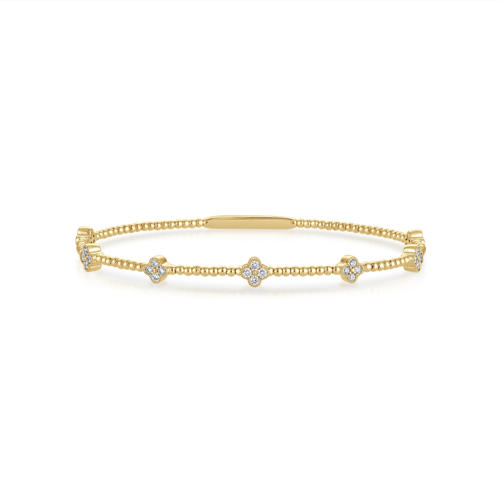 Diamond Clover Flex Bangle - 0.75ct
