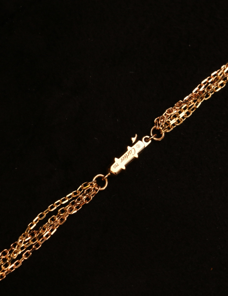 Tri Color Trinity Draped Multicolor Chain Necklace